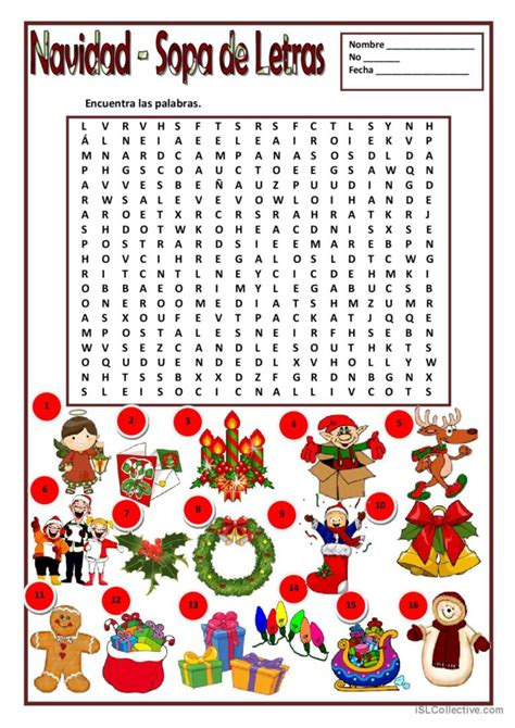 Navidad Sopa De Letras Answer Key