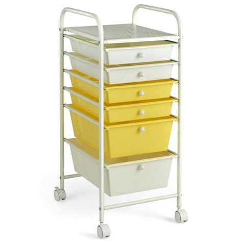 Topcobe 6 Drawers Rolling Storage Cart Organizer Rolling Carts With