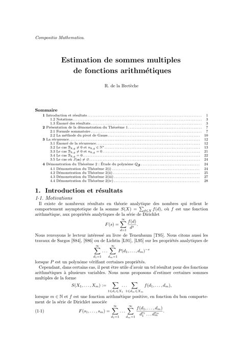 Pdf Estimation Of Multiple Sums Of Arithmetical Functions