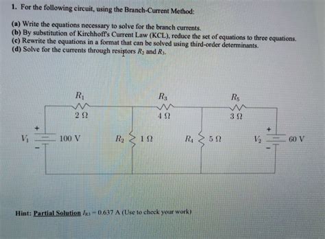 solved 1 for the following circuit using the