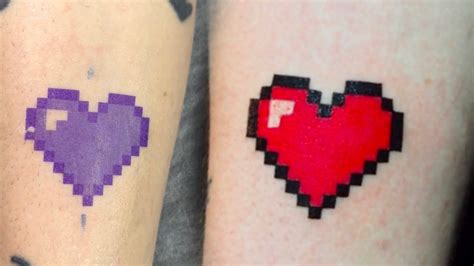 pixel heart tattoo time lapse youtube