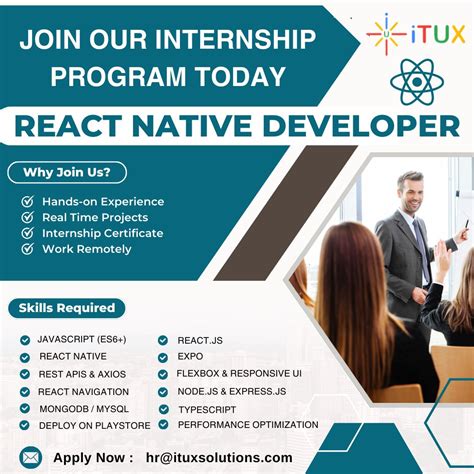 Reactnative Internship Hiring Itux Techinternship Mobiledevelopment Itux