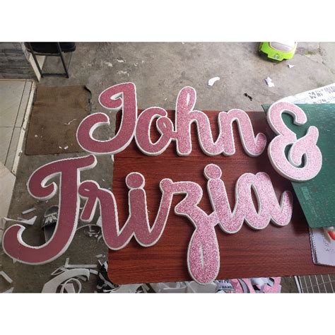 Price Is Per Letter Styro Name Letter Backdrop Cursive Design Shopee