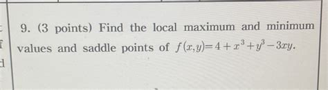 3 ﻿points ﻿find The Local Maximum And Minimumvalues