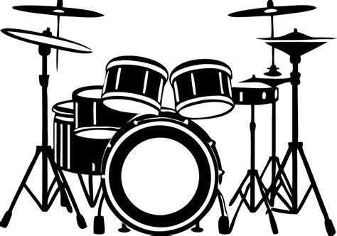 Drum Set Silhouette Design Ideal For Music Themes And Creative Projects