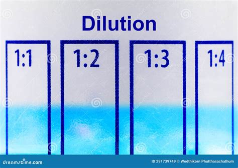 Close Up A Dilution Ratio Label On Plastic Bottles Stock Image Image