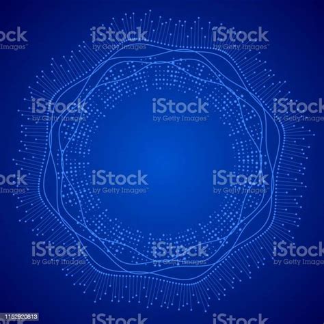 추상적인 벡터 배경입니다 연결 된 라인과 도트 추상 소용돌이 형태 구성 작은 그래픽 추상적인 배경 벡터 일러스트 3차원 형태에 대한 스톡 벡터 아트 및 기타 이미지 Istock