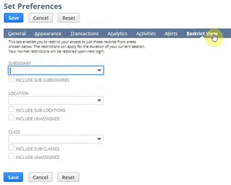 personalized preferences in netsuite tutorial anchor group