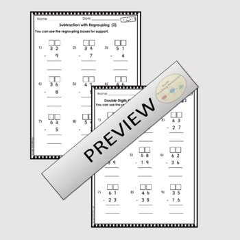 Subtraction Column Tens Ones Borrowing Regrouping Place Value Worksheets