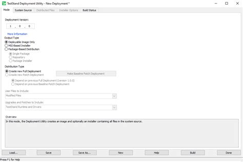 Installer Options Greyed Out In Teststand Deployment Utility Ni