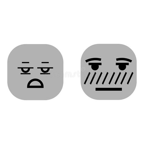 Bored Emoji Icon Shy Blushing Face Emotional State Symbol Vector