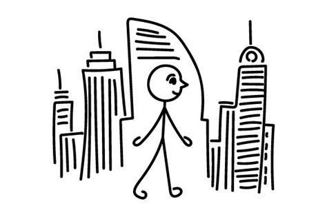 Stick Man In The City Svg Cut File By Creative Fabrica Crafts