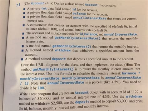 solved the account class design a class named account that