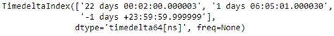 python pandas timedeltaindex argmin barcelona geeks
