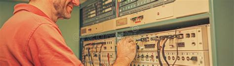 Engineer Replacing Components In A High Performance Server Rack Action