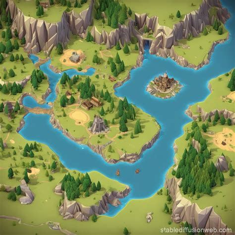 Game Map Reference With Detailed Assets Stable Diffusion Online
