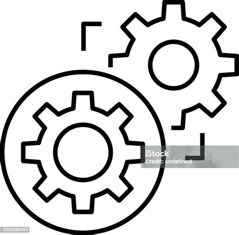 구성 시스템 아이콘입니다 컴퓨팅 인프라 아이콘입니다 기계 제어 기호 소프트웨어 Api 가는 선 기호 투명 배경 벡터 일러스트 레이 션 0명에 대한 스톡 벡터 아트 및 기타