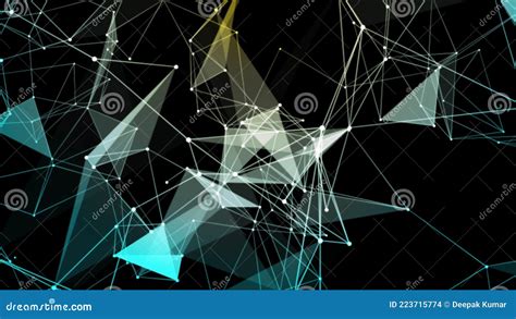 Abstract Plexus Structure Of Many Glowing Lines And Particles