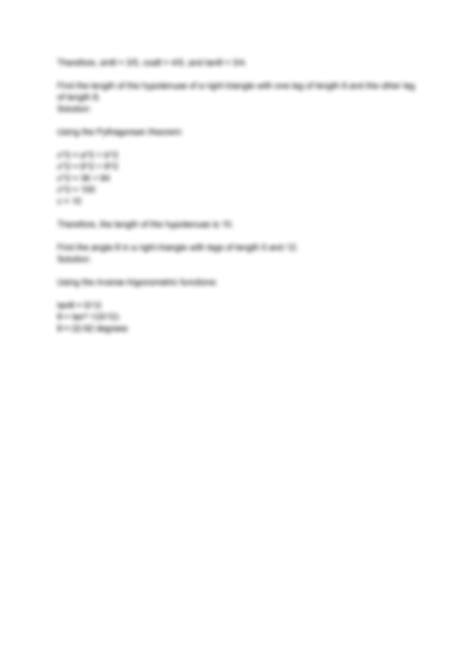 Solution Explaination Of Trigonometry With Formula And Examples