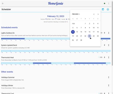 Homegenie Server 14 — Scheduler