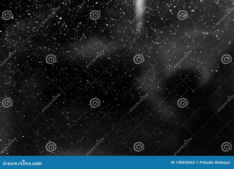 Abstract Real Dust Floating Over Black Backgrounddust Particles For Overlay Use In Vintage Or