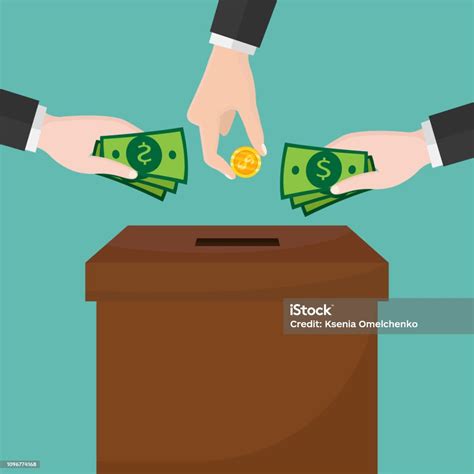 인간의 손을 기부금 종이 골 판지 상자에 달러 기호 황금 동전 돈을 걸고 돕는 손 개념 개념에 대한 스톡 벡터 아트 및 기타 이미지 개념 검은색 공동체 Istock