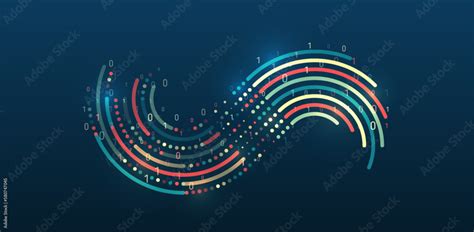 Vecteur Stock Visualization Of A Large Amount Of Data Abstract Transformation Of Information