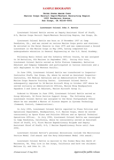 45 Biography Templates And Examples Personal Professional