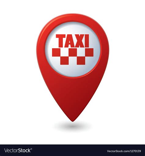 Map Pointer With Taxi Icon Royalty Free Vector Image