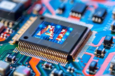 Advanced Ai Microchip On Circuit Board Futuristic Digital Processor