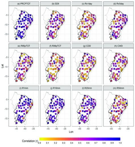 Spearman Correlation Coefficient R Between Climate Indices Derived Download Scientific
