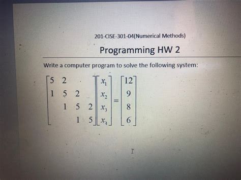 Solved 201 Cise 301 04numerical Methods Programming Hw 2