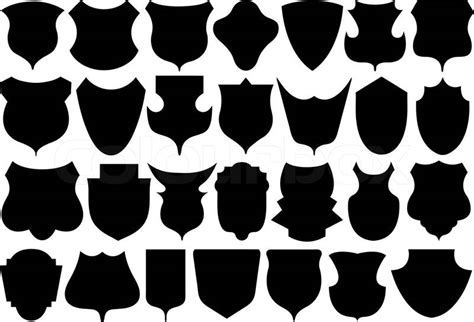 Set Of Different Shields Isolated On White Colourbox