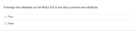 solved a foreign key attribute can be null if it is not also