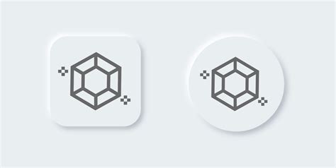 Diamond Line Icon In Neomorphic Design Style Gem Signs Vector