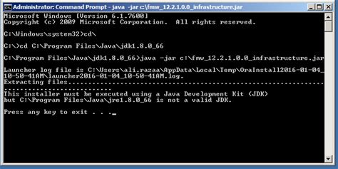 Installer Must Be Executed Using Jdk But Jdk Is Not A Valid Jdk Oracle Forums