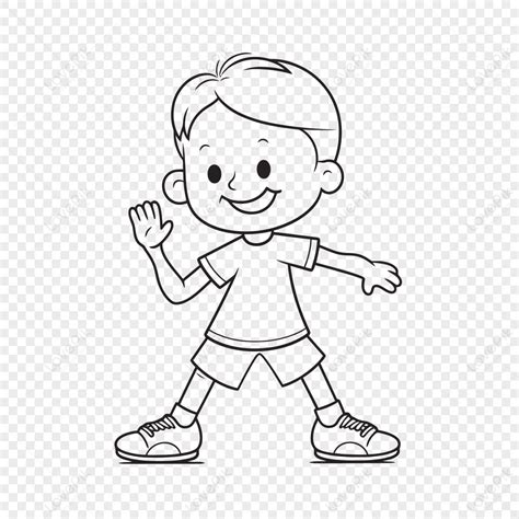소년 흔들며 색칠 공부 페이지 개요 스케치 드로잉 벡터헤어스타일두꺼운 선 Png 일러스트 무료 다운로드 Lovepik