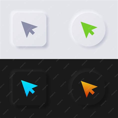 Premium Vector Cursor Button Icon Set Multicolor Neumorphism Button