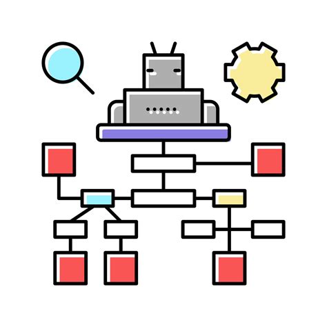debug researching and fixing color icon vector illustration 19003306