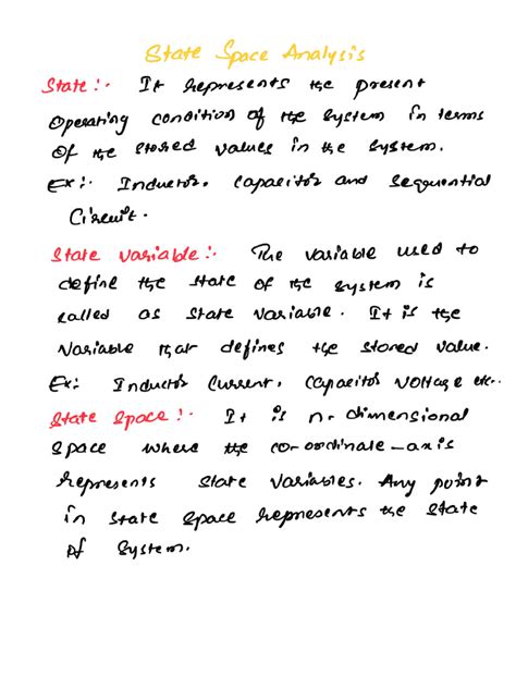 State Space Analysis Pdf