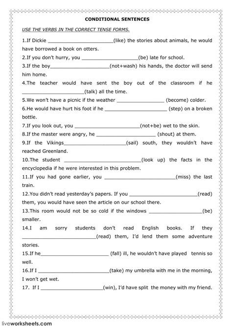 Conditional Sentences Mixed Worksheet Artofit