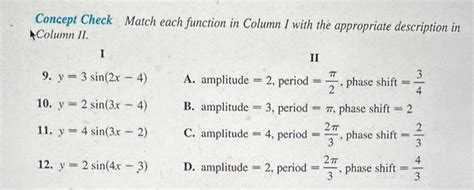 Solved Concept Check Match Each Function In Column I With Chegg