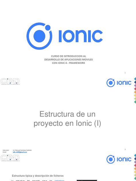 01 Estructura De Un Proyecto En Ionic I Pdf Archivo De