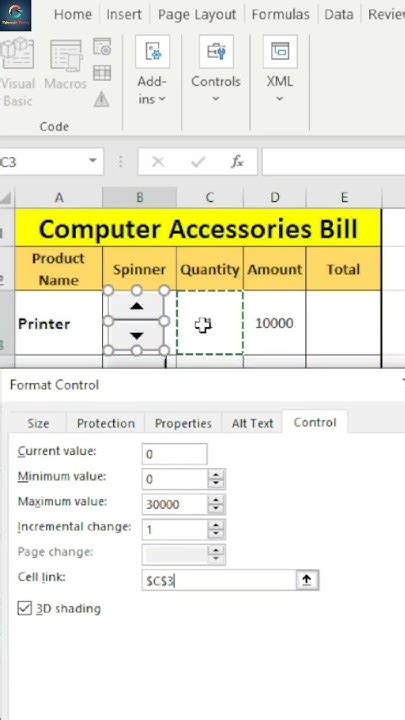 😱how To Create Spinner In Excel ️ Shortsvideo Excel Spreadsheetmagic Exceltips Microsoft