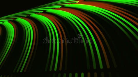 Abstract 3d Rainbow Shaped Elegant Lines Moving Fast On Black Background Seamless Loop