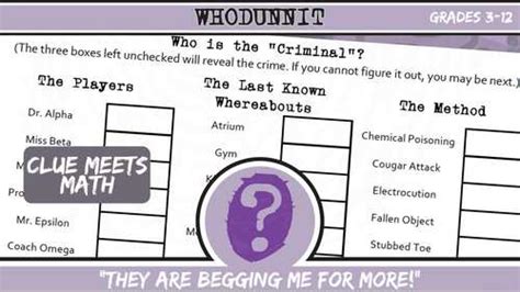 families of functions with transformations whodunnit activity tpt