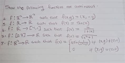 solved show the following functions are continuous 4