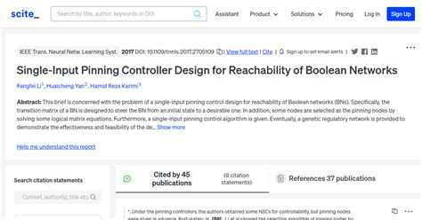 Single Input Pinning Controller Design For Reachability Of Boolean Networks