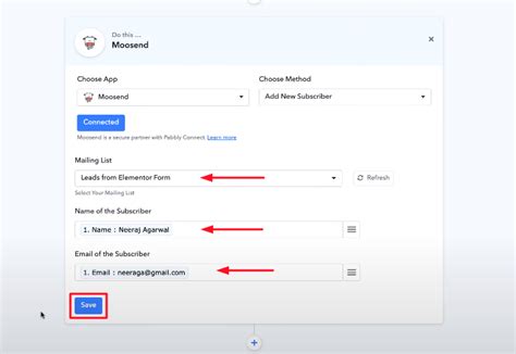How To Integrate Elementor Forms With Moosend Using Pabbly Connect