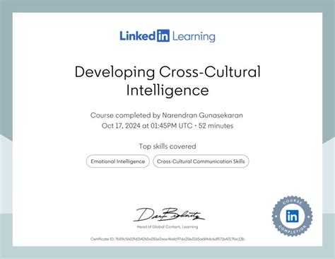 Narendran Gunasekaran On Linkedin Certificate Of Completion